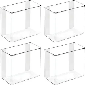 IDESIGN Adhesive Organizer Bin For Kitchenset Of 4 - Clear