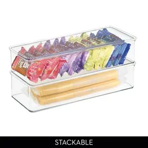 IDESIGN Stackable Hinged-lid Pantry Storage Boxset Of 4