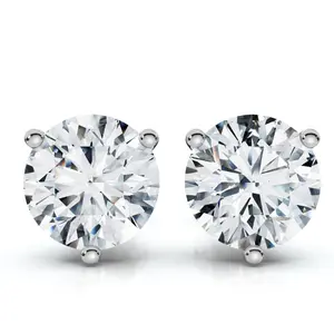 BLISS DIAMOND 2ct Tw Round Diamond Studs 14k Gold Lab Grown - 14k White Gold