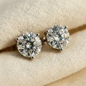 BLISS DIAMOND 2ct Tw Round Diamond Studs 14k Gold Lab Grown - 14k White Gold