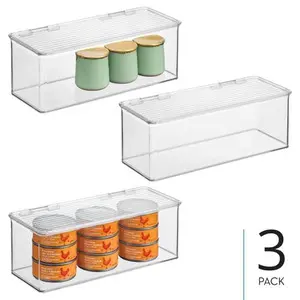 IDESIGN Stackable Hinged-lid Storage Boxset Of 3