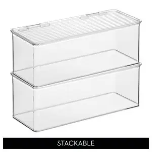 IDESIGN Stackable Hinged-lid Storage Boxset Of 3