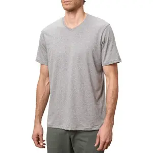 PACT Organic Cotton Softspun Essential V-neck Tee - Heather Grey