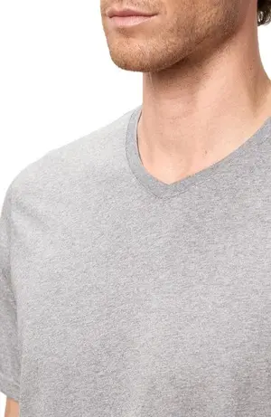 PACT Organic Cotton Softspun Essential V-neck Tee - Heather Grey