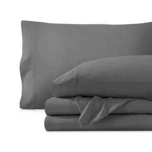 BARE HOME Organic Cotton Jersey Sheet Setsplit King Grey