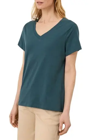 PACT Organic Cotton Softspun Essential V-neck Tee - Deep Aqua
