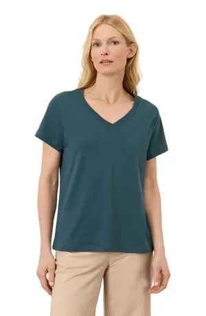 PACT Organic Cotton Softspun Essential V-neck Tee - Deep Aqua