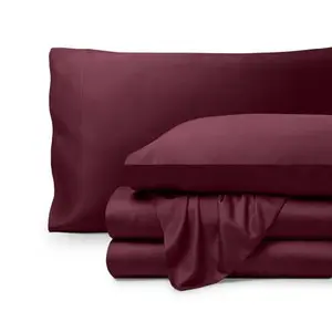 BARE HOME Cooling Rayon Sheet Set - Burgundy