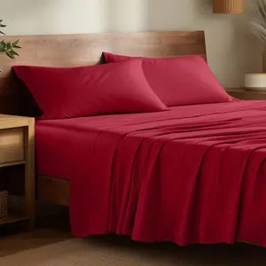 BARE HOME Cooling Rayon Sheet Set - Red
