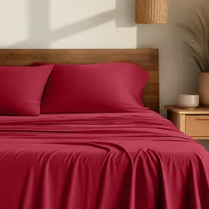 BARE HOME Cooling Rayon Sheet Set - Red