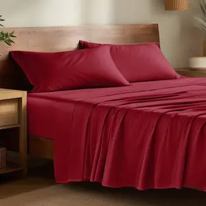 BARE HOME Cooling Rayon Sheet Set - Red