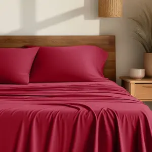 BARE HOME Cooling Rayon Sheet Set - Red
