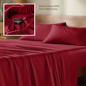 BARE HOME Cooling Rayon Sheet Set - Red