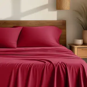 BARE HOME Cooling Rayon Sheet Set - Red