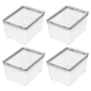 IDESIGN Large Food Storage Bin With Airtight Lidset Of 4clear - Bamboo