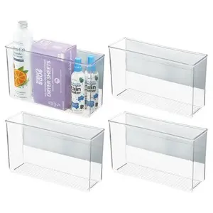 IDESIGN Magnetic Organizer Bins For Laundry Room Set Of 4 - Clear