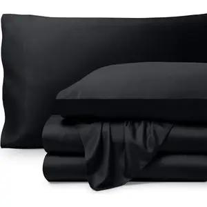 BARE HOME Cooling Rayon Sheet Setsplit Head King - Black