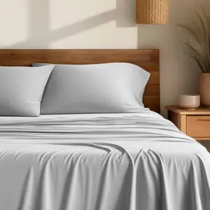 BARE HOME Cooling Rayon Sheet Setsplit Head King - Cloud Grey