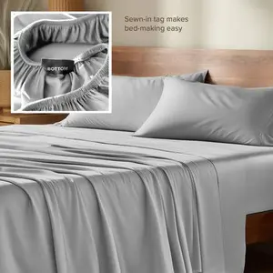BARE HOME Cooling Rayon Sheet Setsplit Head King - Cloud Grey