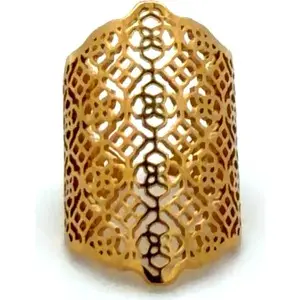 GEMINI JEWELRY Wide Filigree Ring - Yellow