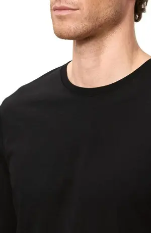 PACT Organic Cotton Softspun Essential Crewneck Long Sleeve Tee - Black