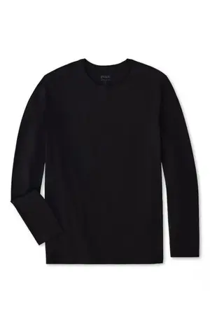 PACT Organic Cotton Softspun Essential Crewneck Long Sleeve Tee - Black