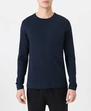 PACT Organic Cotton Softspun Essential Crewneck Long Sleeve Tee - Navy