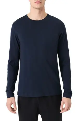 PACT Organic Cotton Softspun Essential Crewneck Long Sleeve Tee - Navy