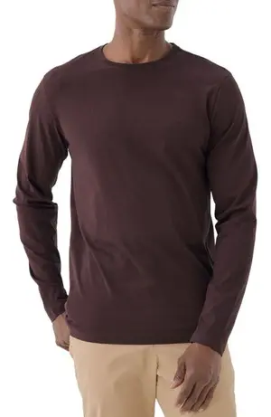 PACT Organic Cotton Softspun Essential Crewneck Long Sleeve Tee - Plum