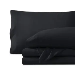 BARE HOME Organic Cotton Jersey Sheet Set - Black