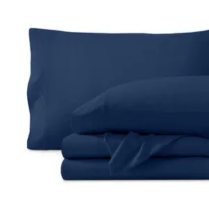 BARE HOME Organic Cotton Jersey Sheet Set - Dark Blue