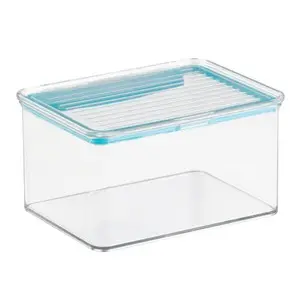 IDESIGN Plastic Bpa-free Pantry Food Storage Organizer Bin With Air-tight Hinged Lid - Clear