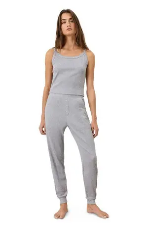 PACT Dream Rib Jogger In Organic Cotton - Heather Grey