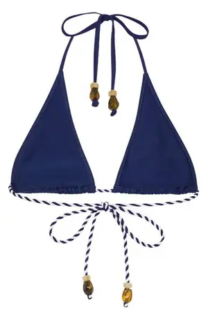 MILLY Two-tone Rope Strap Triangle Bikini Top
