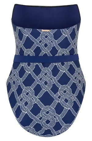 MILLY Rope Print Belted One-piece Swimsuit