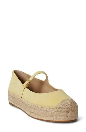 Ralph Lauren Luize Mary Jane Platform Espadrille - Lemon Sorbet