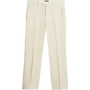 PERCIVAL Flat Front Linen Chinos - Cream
