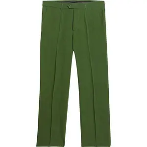 PERCIVAL Flat Front Linen Chinos Forest
