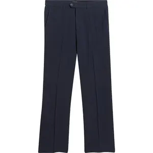 PERCIVAL Flat Front Linen Chinos Navy