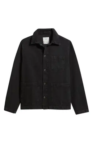 PERCIVAL Gove Cotton Denim Chore Coat - Black