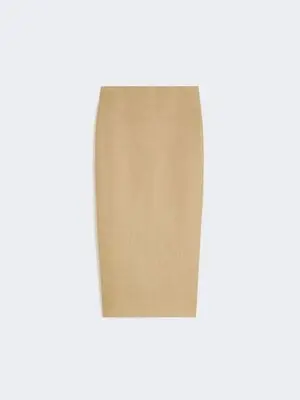 Max Mara Slim-fit Linen Twill Midi Skirt - Camel