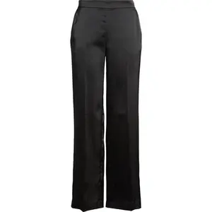 Anne Klein Satin Wide Leg Pants - Anne Black