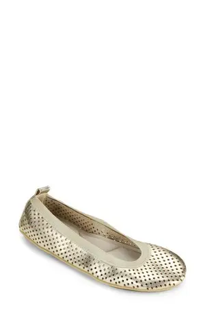 Yosi Samra Samara Foldable Ballet Flat - Gold