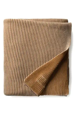 DOMANI HOME Rib Knit Throw Blanket - Brown