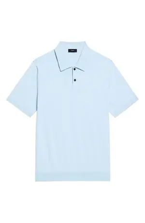 Theory Soris Knit Polo - Light Ocean Air