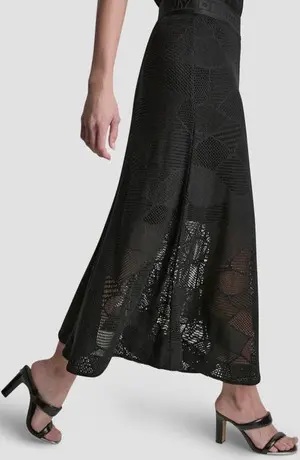 Dkny Croton Lace Midi Skirt