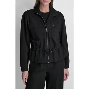 Dkny Arid Cotton Blend Piqué Jacket - Black