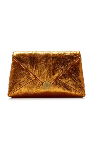 Dries Van Noten Metallic Leather Clutch - Gold