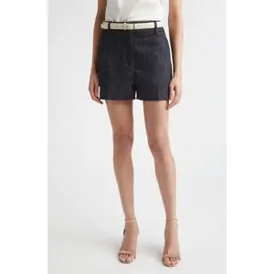 Eleventy Sequin Cotton Blend Tweed Shorts - Blue