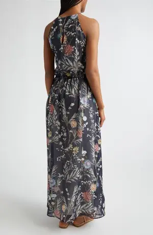 Eleventy Floral Silk Chiffon Maxi Dress